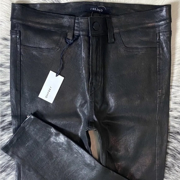 J Brand | Pants & Jumpsuits | Jbrand L80 Mid Rise Leather Zip Legging ...